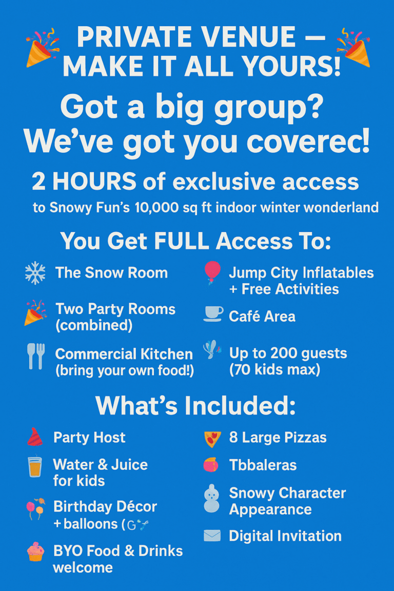 Indoor play - Little Elm & Frisco TX - Snowy fun